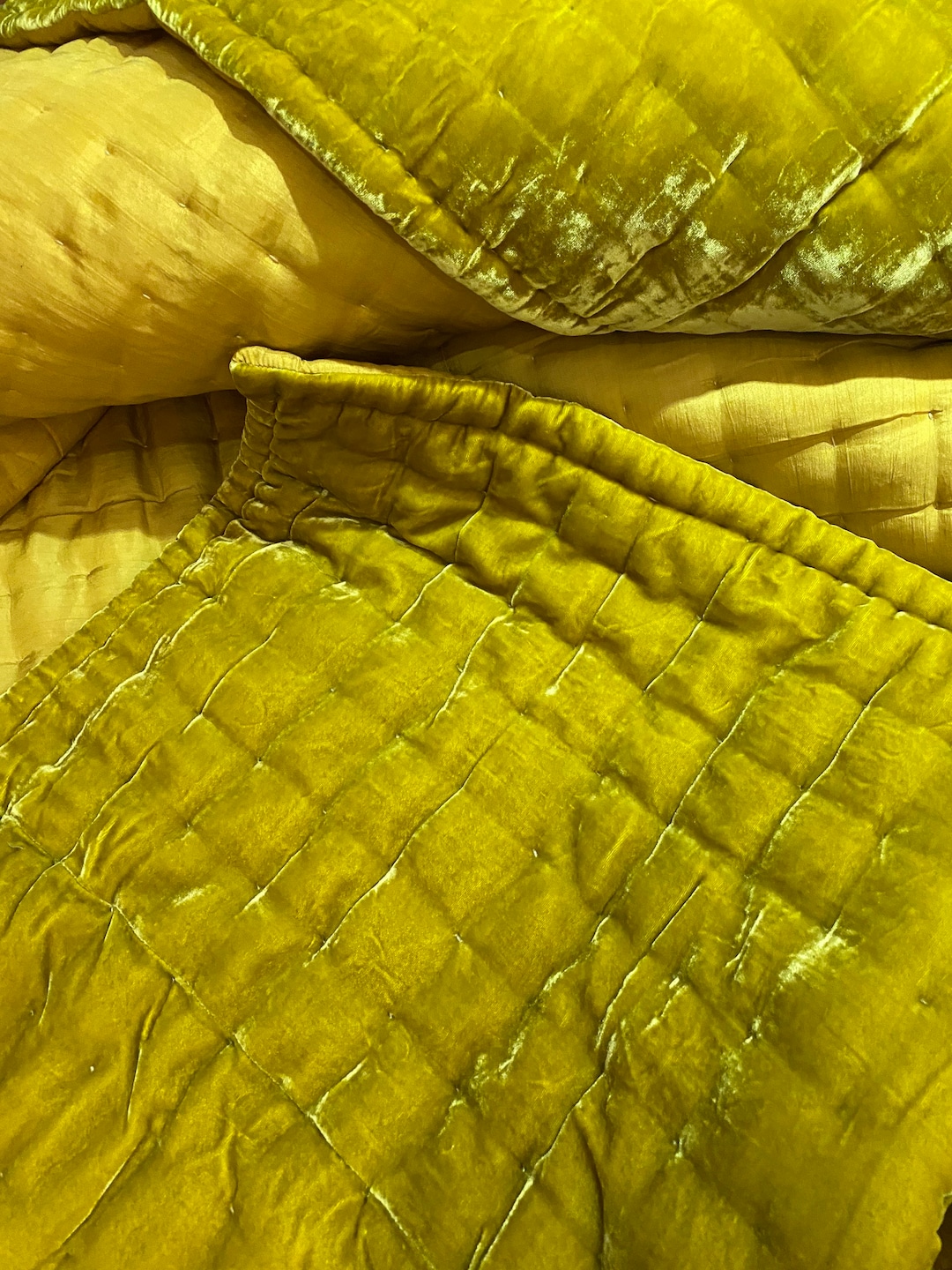 Natural Silk Velvet Quilt, Hand-stitched Bedspread/blanket/duvet ...