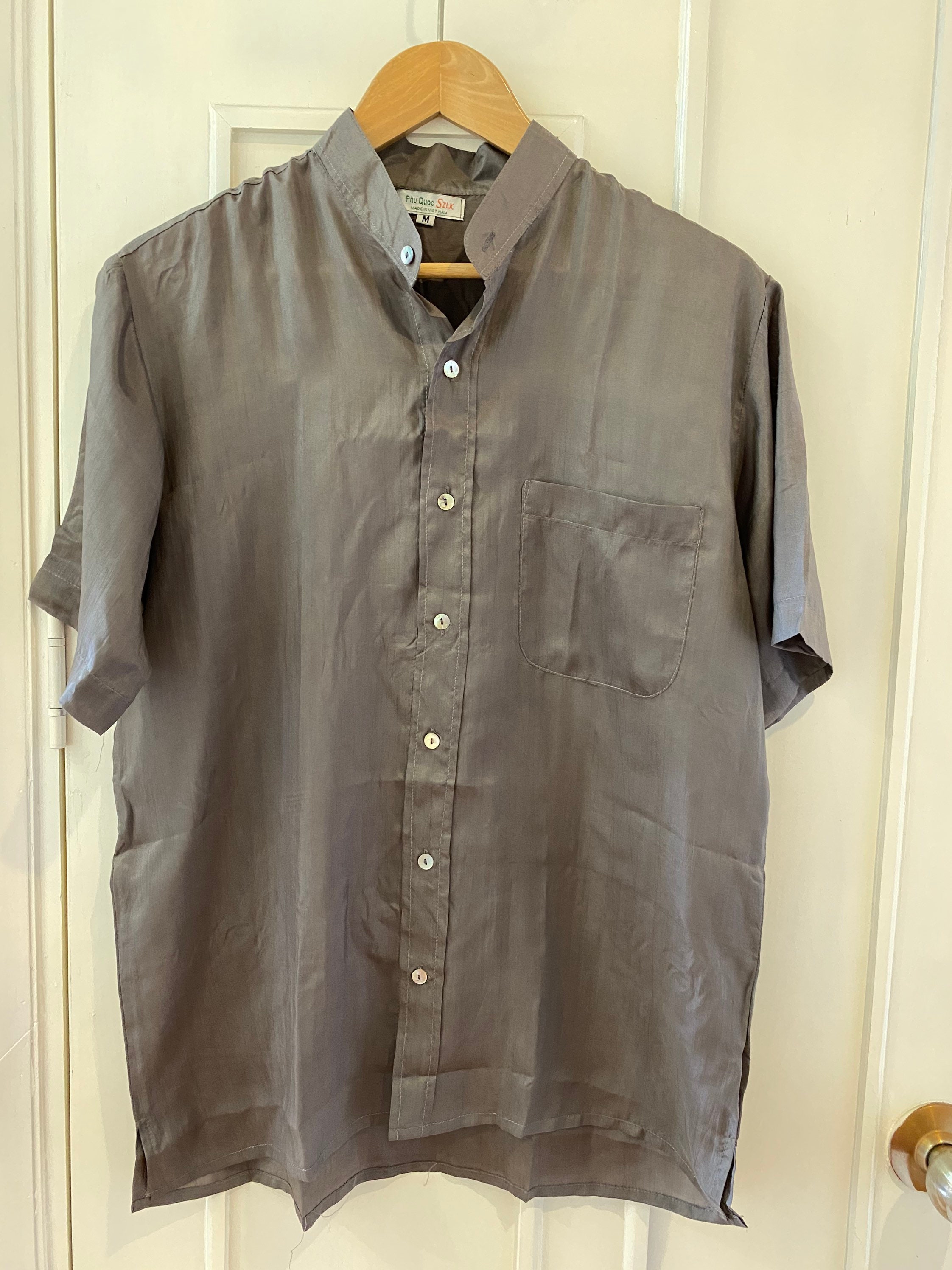 100% Silk Shirt for Men Summer Blouse for Men Natural | Etsy