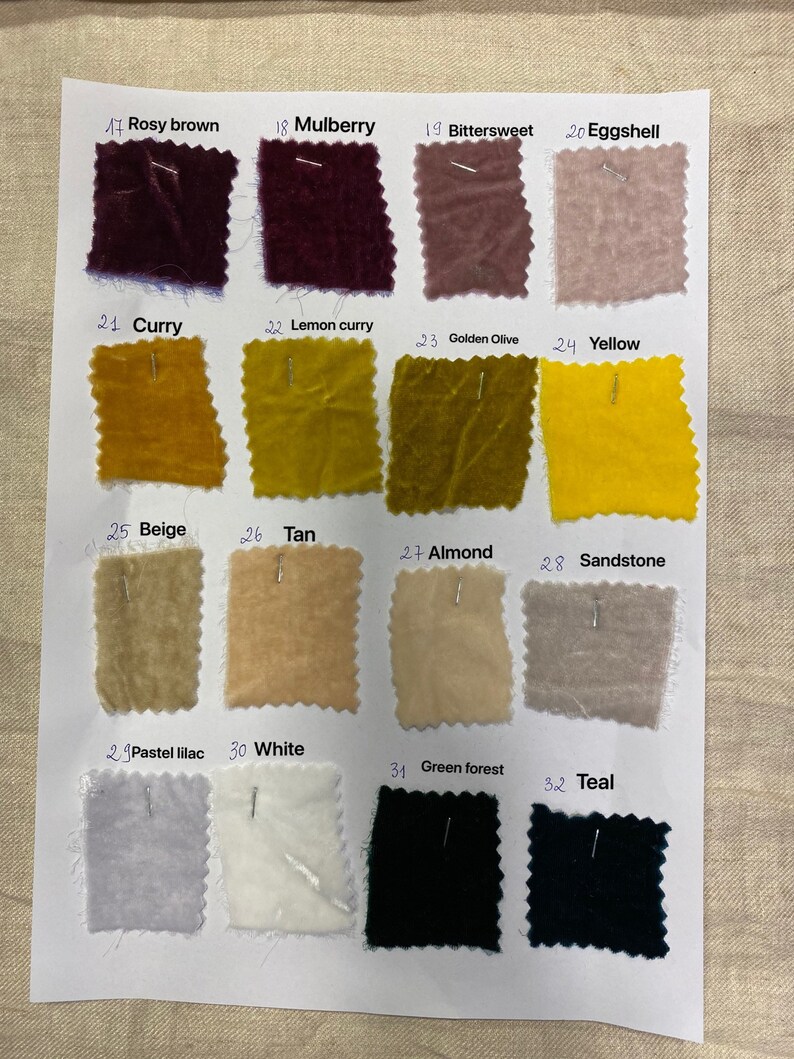 Silk and Silk Velvet Samples for Official Orders by - Etsy