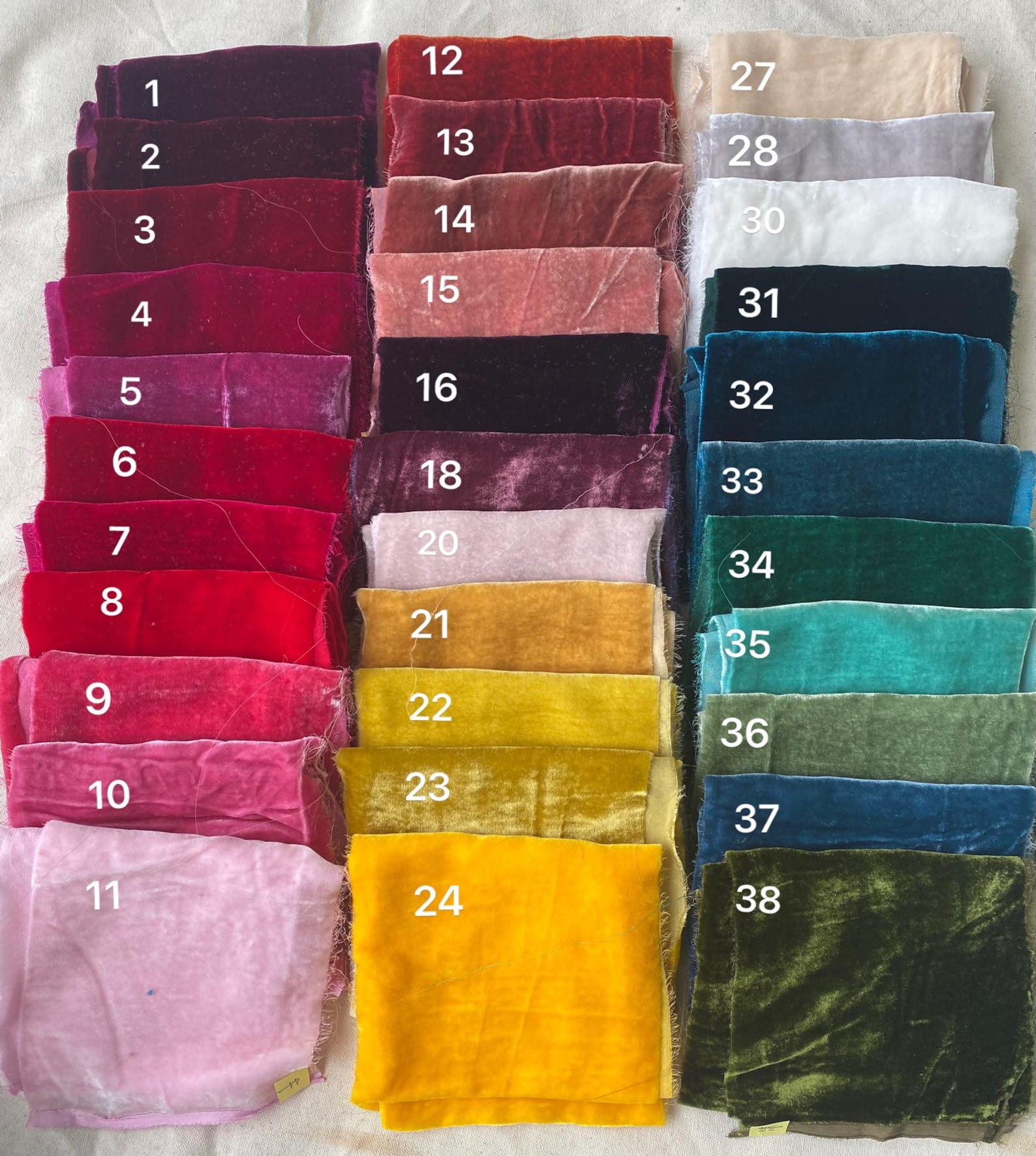 Silk and Silk Velvet Samples for Official Orders - by ...