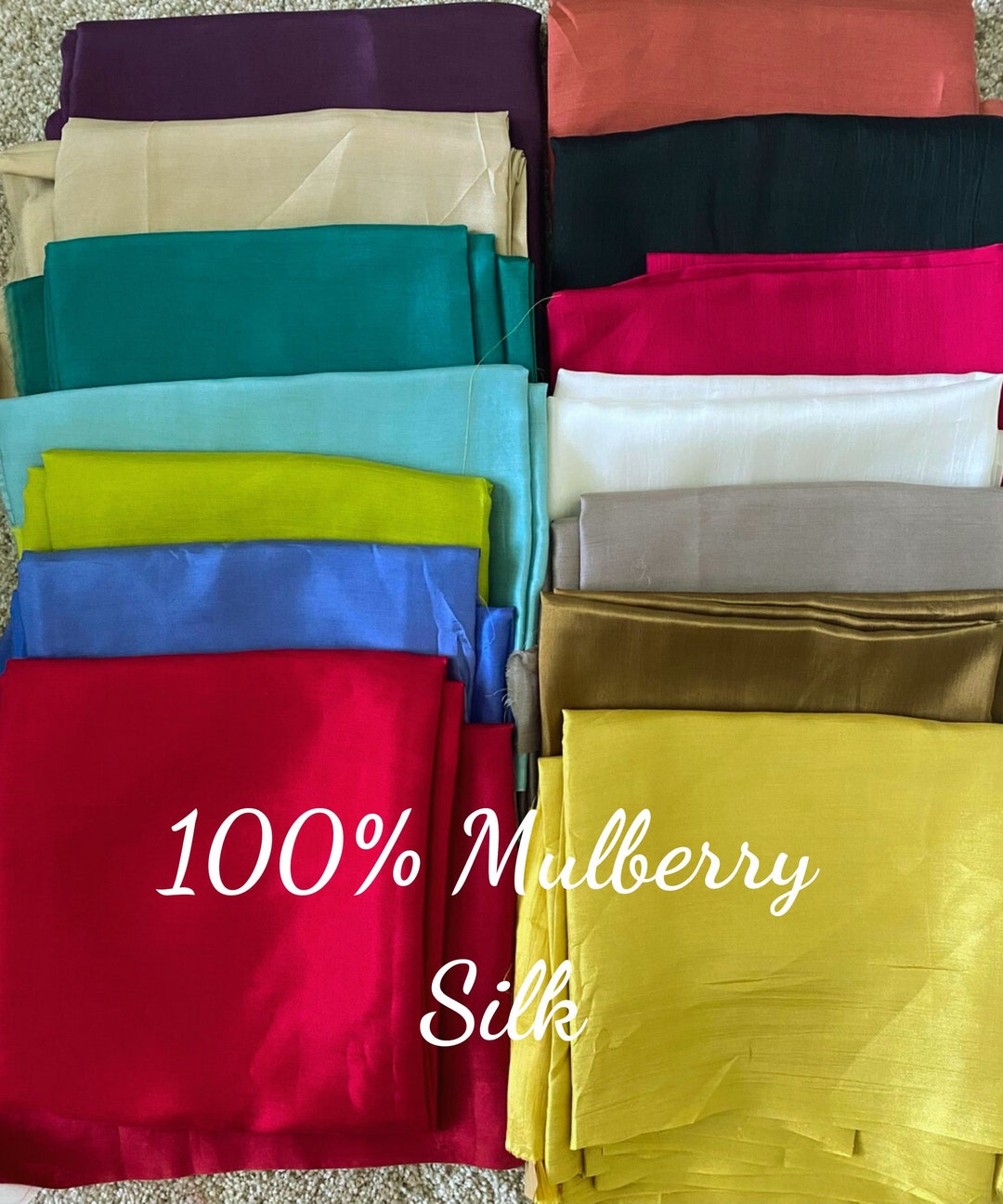 100% Mulberry Silk Fabric | Assorted Colors | Pure Silk Cloth for ...