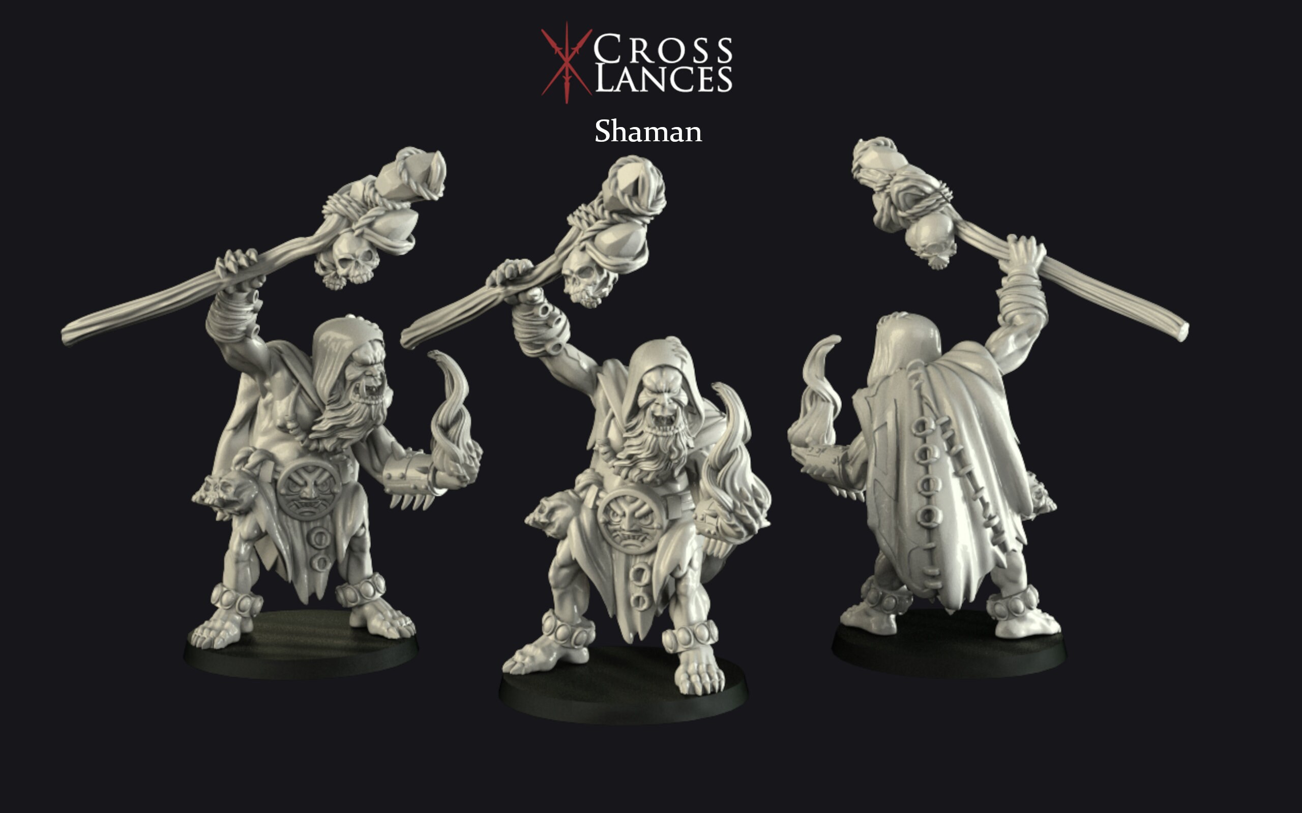 Orc Miniature Halforc Drummer Orc RPG Halforc Shaman Orc Pathfinder 3D ...