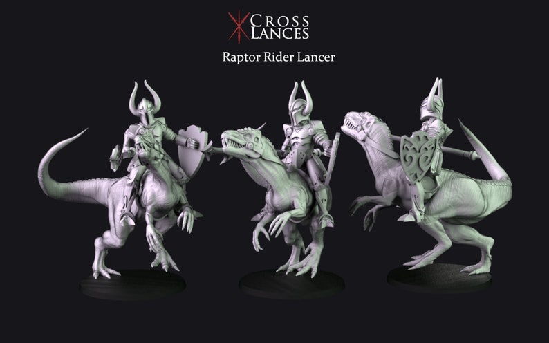 Raptor Riders Miniatures Raptor 3d Print Figure Rider Raptor Lizard ...