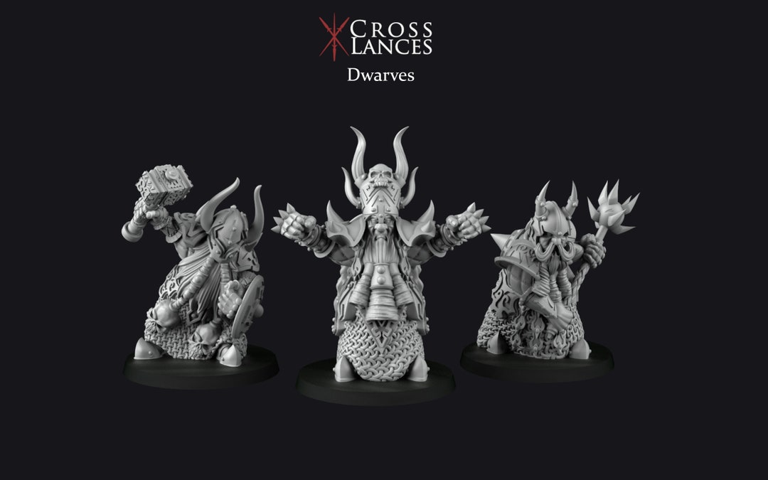 Dwarf Miniature With Hammer Dwarf Mage 3D Print Dwarf With Mace Figure ...