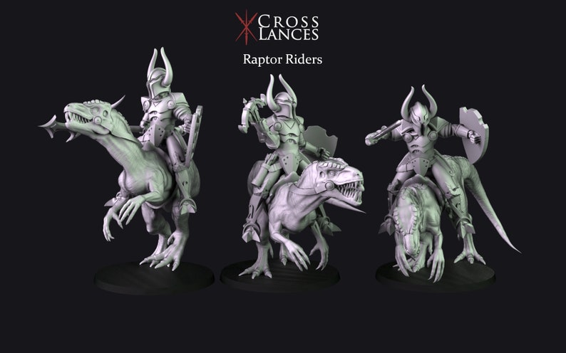 Raptor Riders Miniatures Raptor 3d Print Figure Rider Raptor Lizard ...