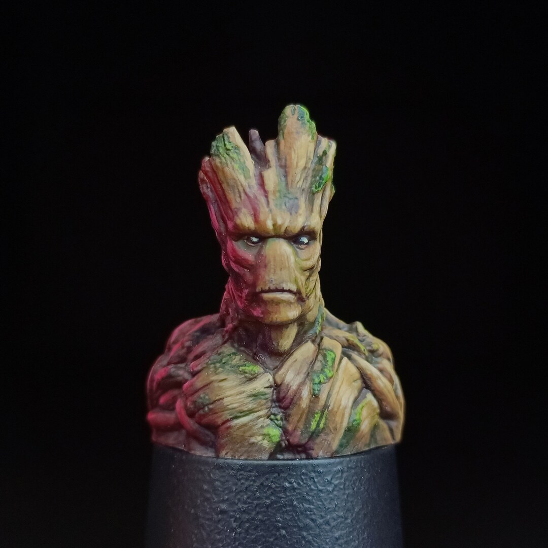Display Painted Bust Groot Painted Miniature Groot Painted Miniature 3d ...