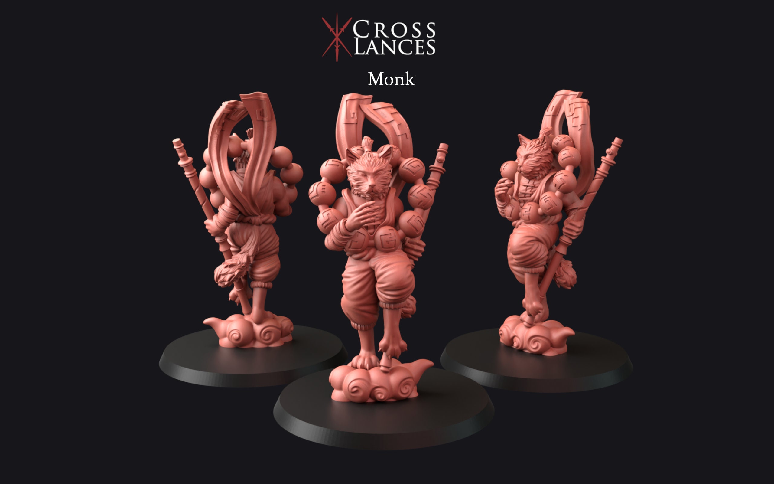 Catmen Folk Bard Catmen Monk Catmen Shaman Catmen Druid 3D Print for ...