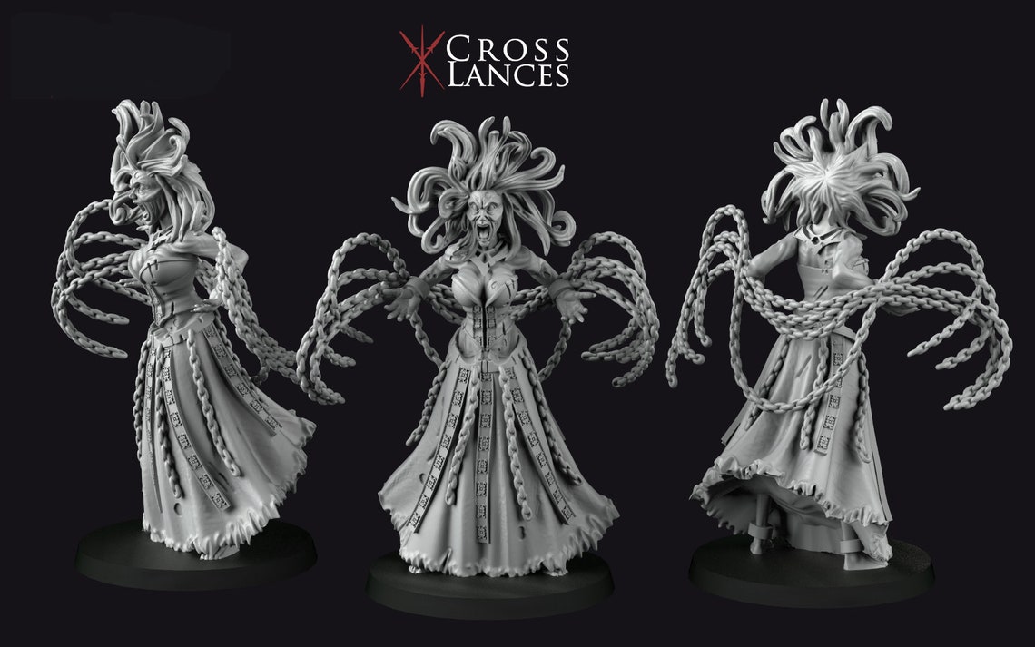 Figurine miniature Banshee avec chaînes pour DnD, Pathfinder et jeux de ...
