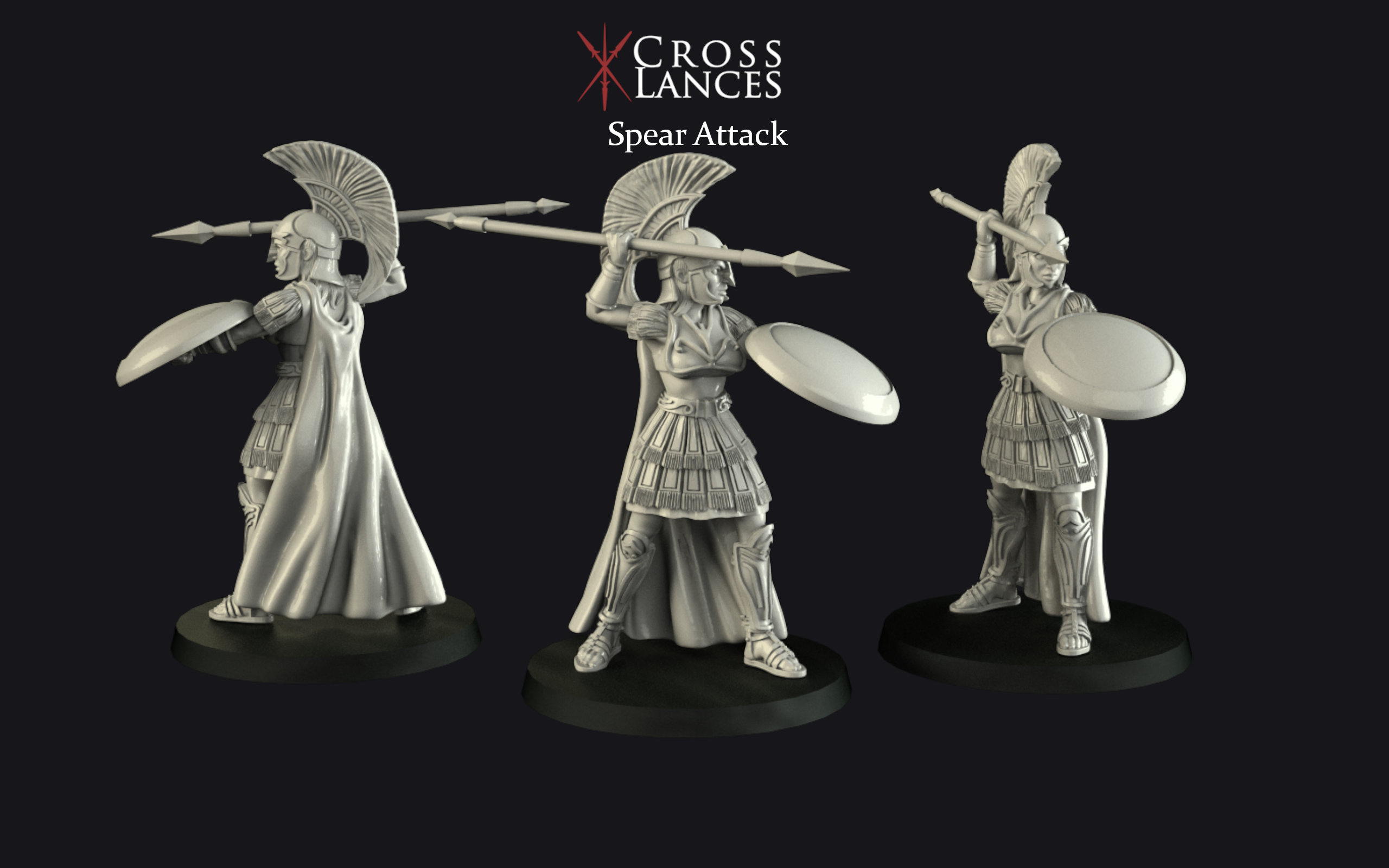 Hoplite Woman Spear Woman Hoplite Warrior Sword Woman Hoplite 3D Print ...