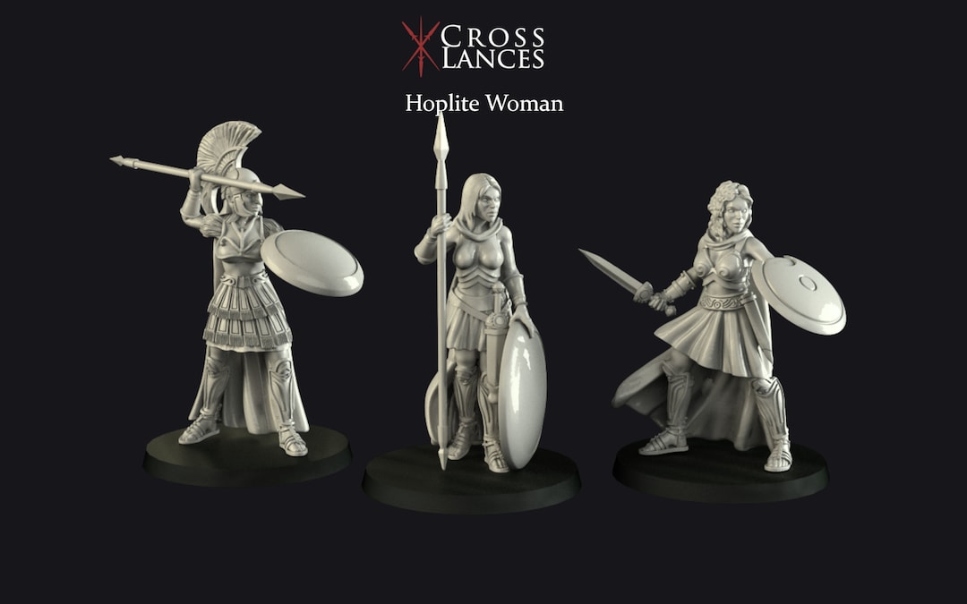 Hoplite Woman Spear Woman Hoplite Warrior Sword Woman Hoplite 3D Print ...