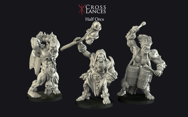 Orc Miniature Halforc Drummer Orc RPG Halforc Shaman Orc Pathfinder 3D ...