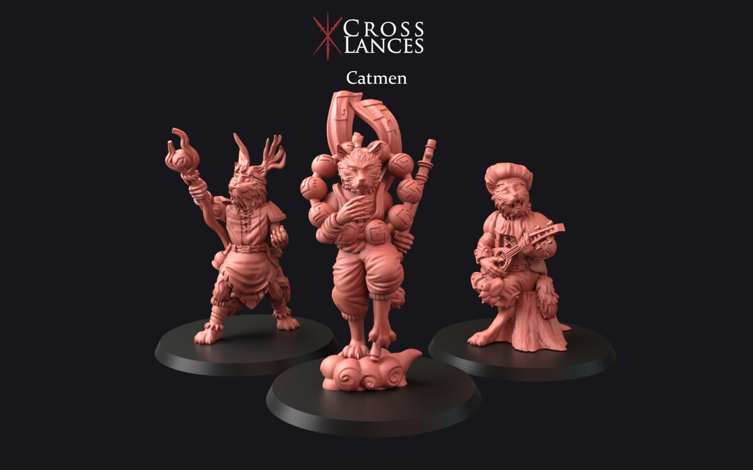 Catmen Folk Bard Catmen Monk Catmen Shaman Catmen Druid 3D Print for ...
