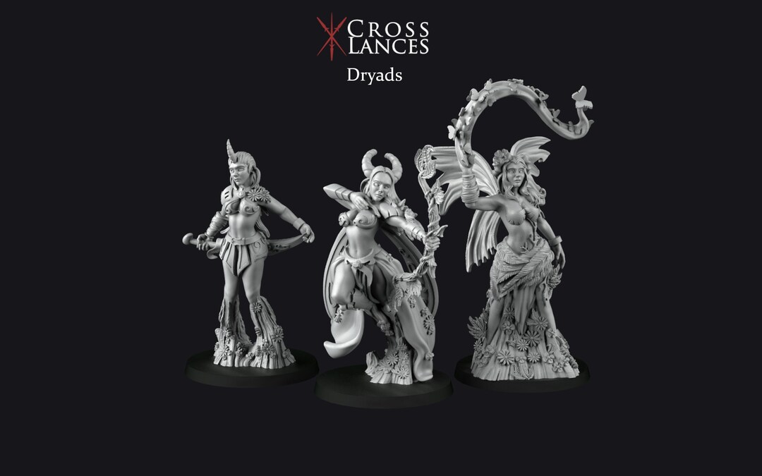 Dryads Miniature 3D Print Dryad Figure for Dnd, Pathfinder and Tabletop ...