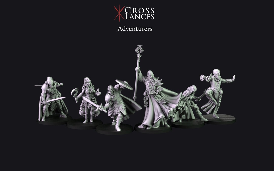 Adventurer Miniature 3d Print Dnd Warrior Mage Monk 3D Print Druid ...