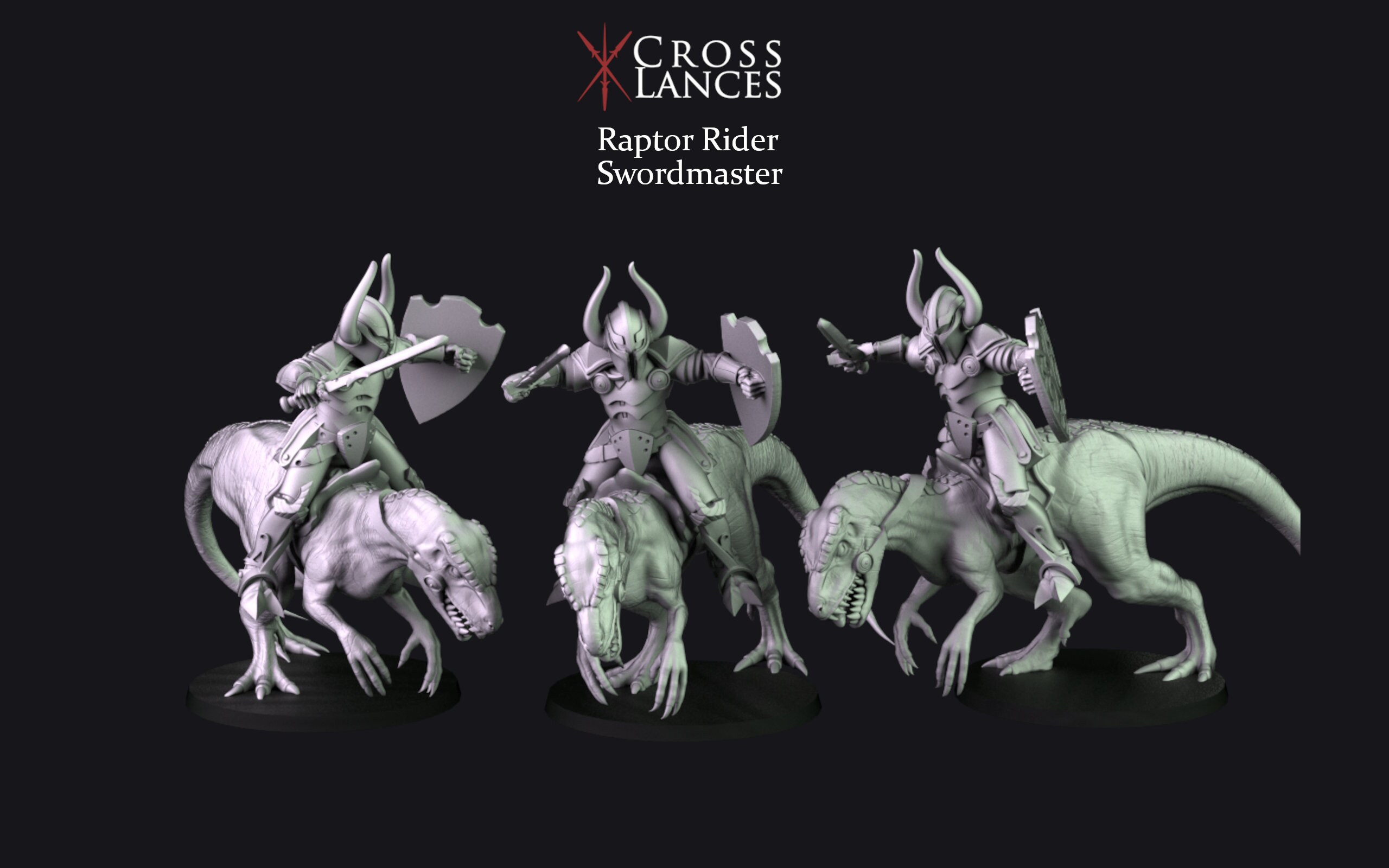 Raptor Riders Miniatures Raptor 3d Print Figure Rider Raptor Lizard ...