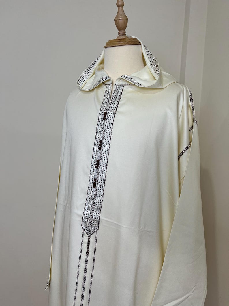 Handmade Linen Hooded Moroccan Kaftan: Men's Wedding Djellaba - Etsy