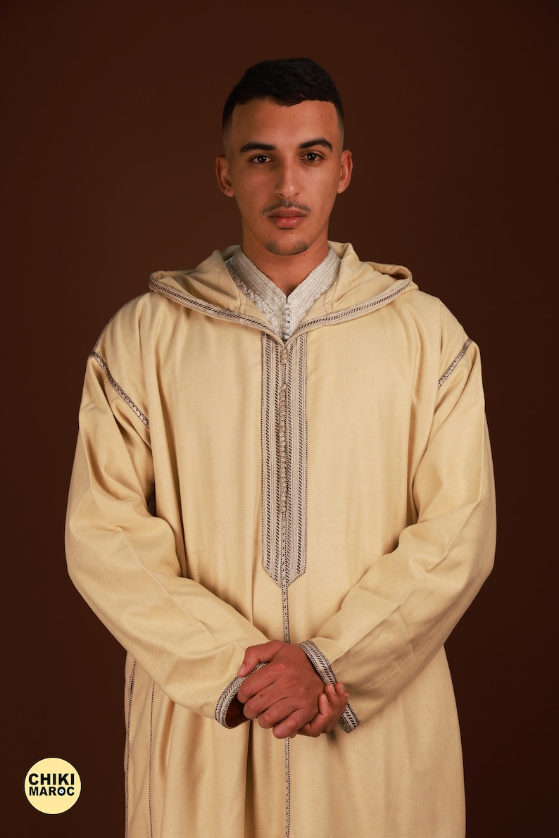 Luxury Moroccan Djellaba, Wool Djellaba for Men, Kaftan Long ...