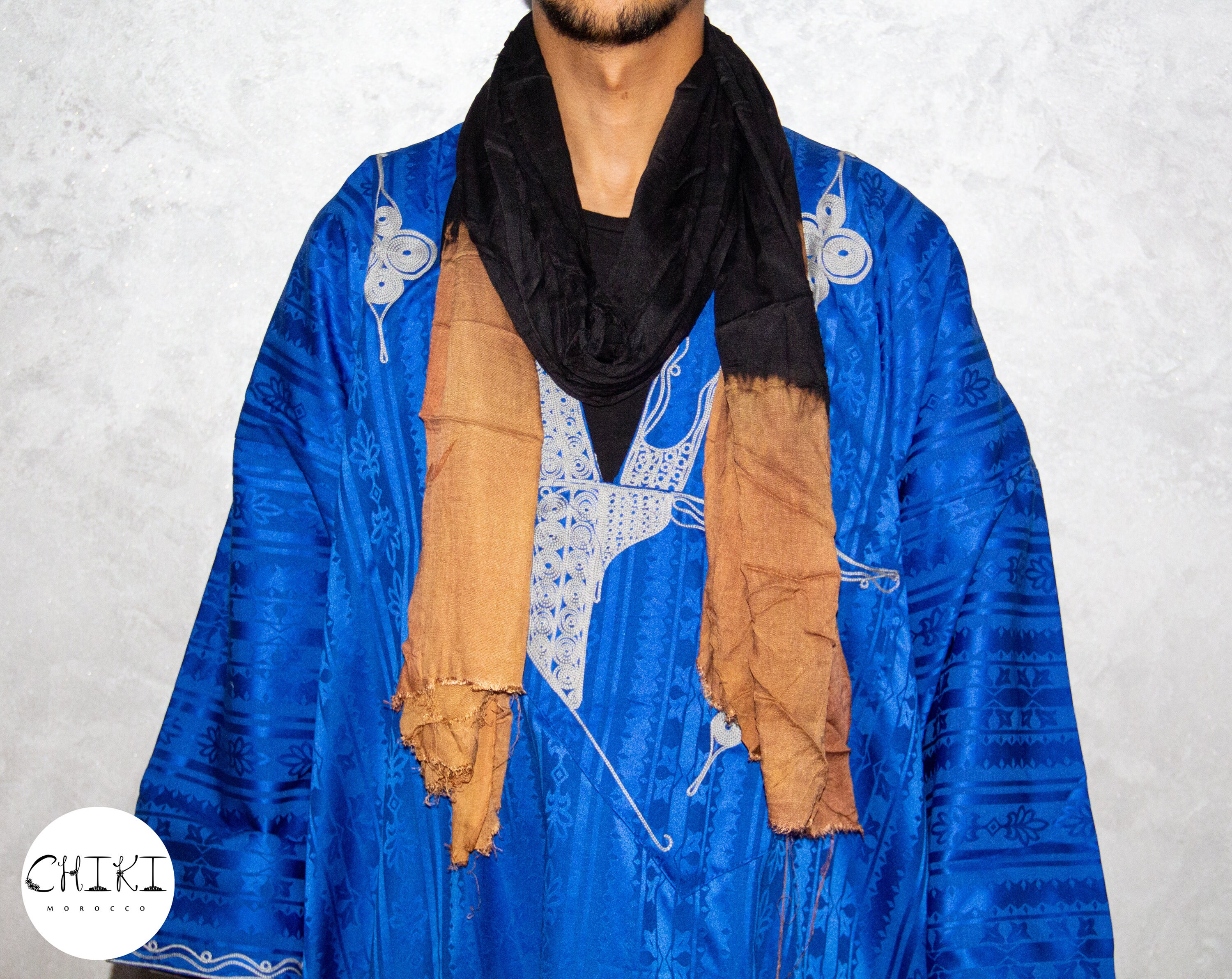 Tuareg Clothing Gandora With Tuareg Scarf Djellaba Sahraoui - Etsy
