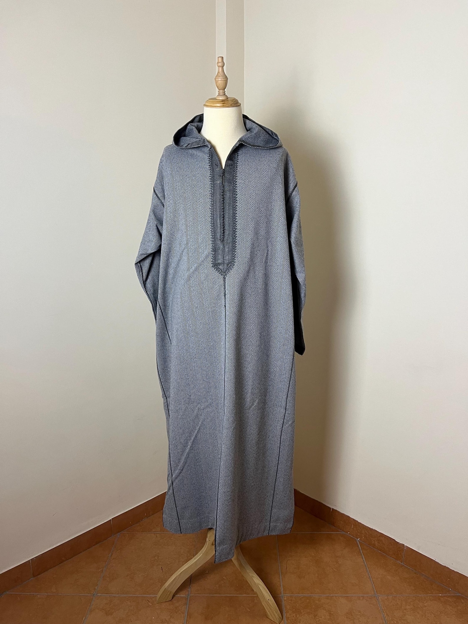 Luxury Moroccan Djellaba, Wool Djellaba for Men, Kaftan Long ...