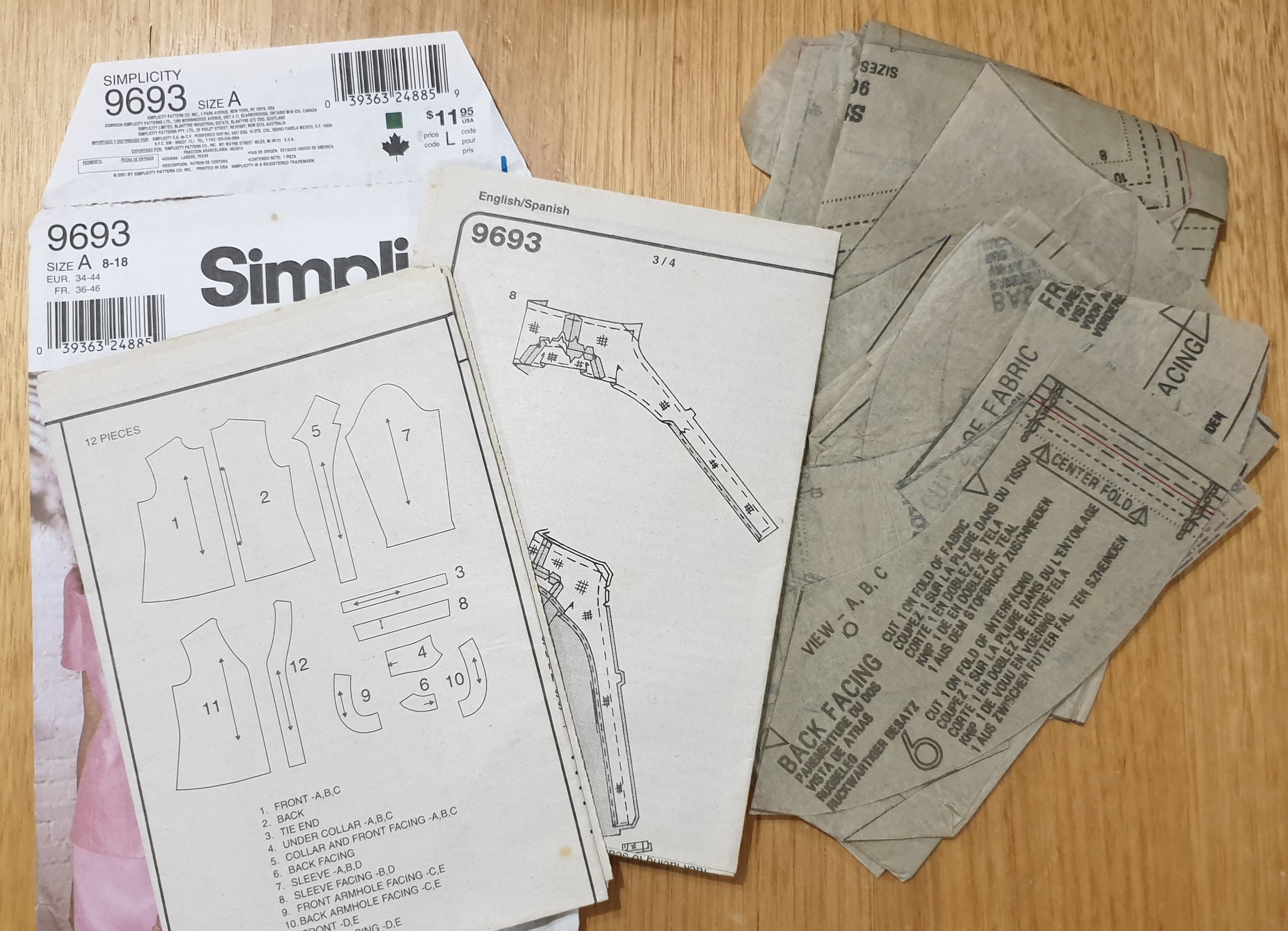 SIMPLICITY 9693 Blouse Top Vest Top Sewing Pattern Paper - Etsy Australia
