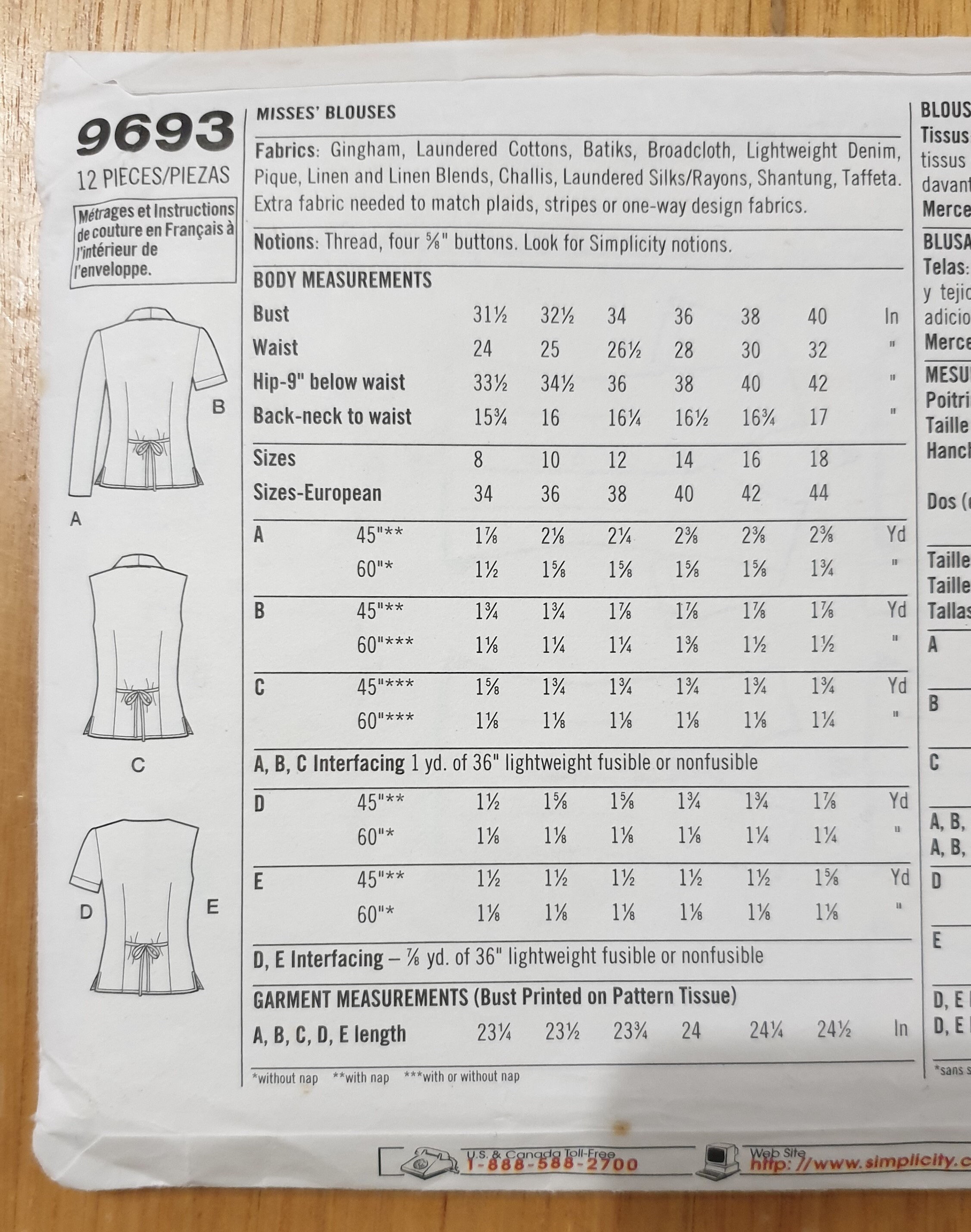 SIMPLICITY 9693 Blouse Top Vest Top Sewing Pattern Paper - Etsy Australia