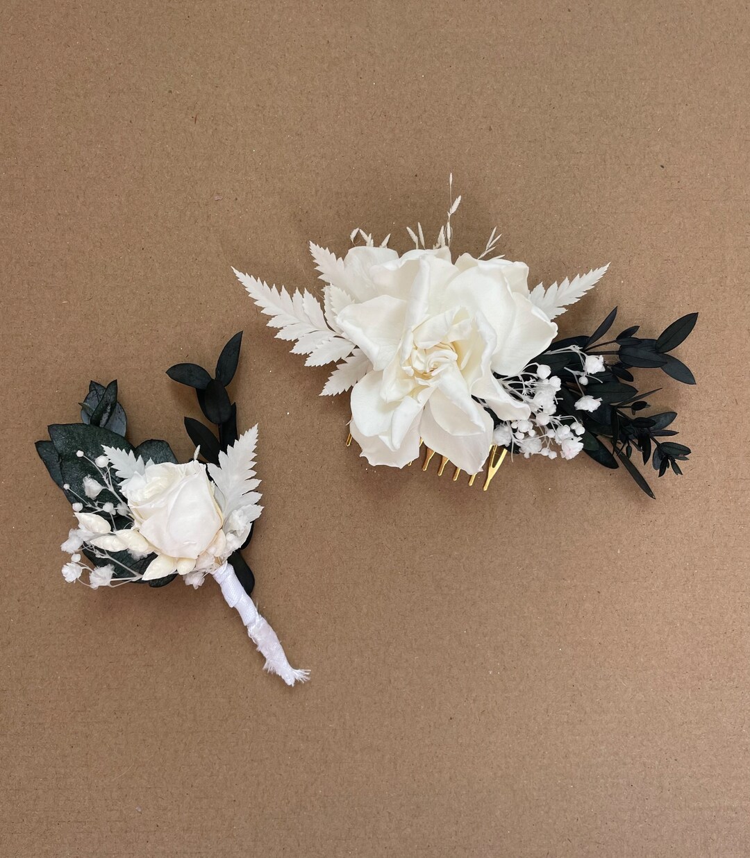 Comb - Buttonhole - Clip Made of Dried and Preserved Flowers - Eternal ...