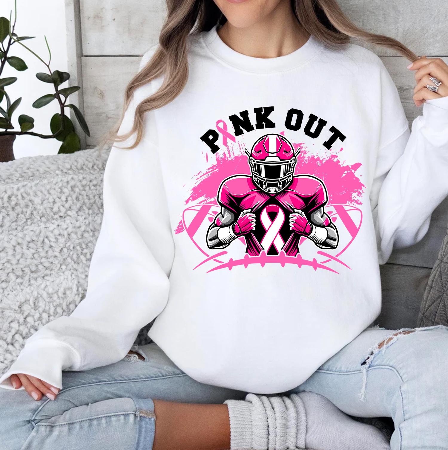 Sport Pink Out Shirt Design, American Football, Breas.t Cance.r ...
