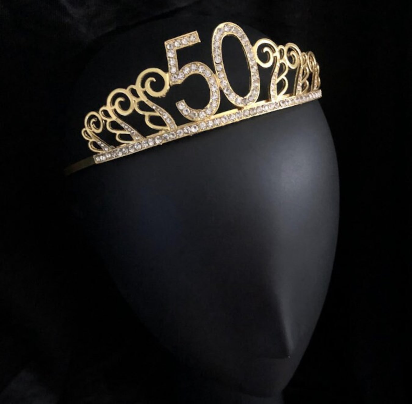 Gold 50th Birthday Crown, 50th Birthday Tiara,50th Birthday Gift for ...