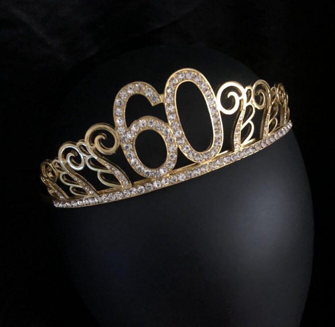 Gold 60th Birthday Crown, 60th Birthday Tiara,60th Birthday Gift for ...