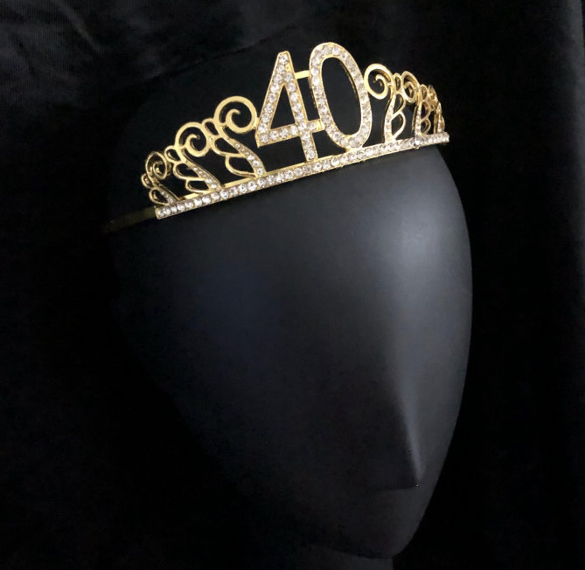 Gold 40th Birthday Crown, 40th Birthday Tiara,40th Birthday Gift for ...