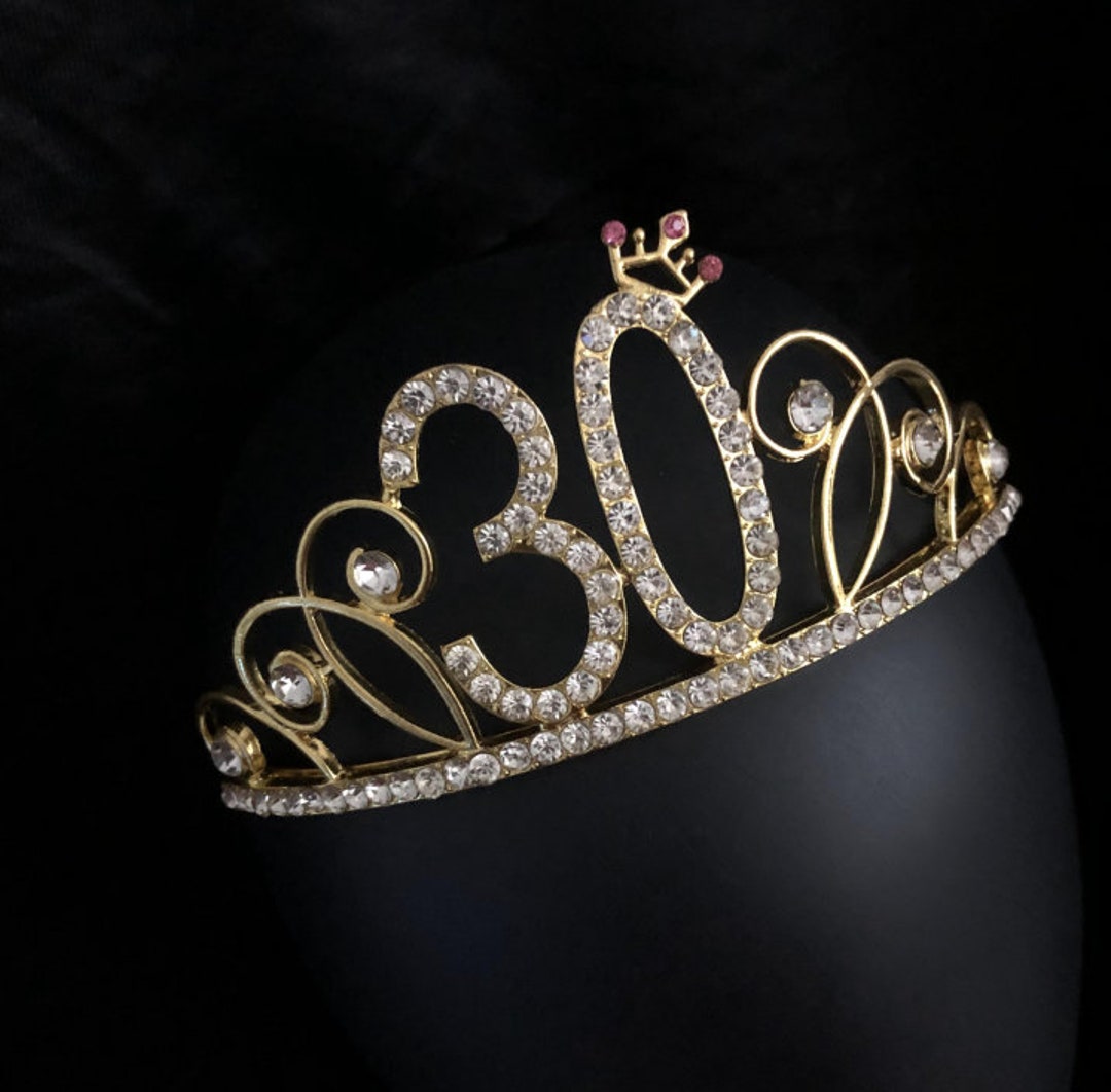 Gold 30th Birthday Crown,30th Birthday Tiara, 30th Birthday Gift for ...