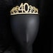 Gold 40th Birthday Crown, 40th Birthday Tiara,40th Birthday Gift for ...