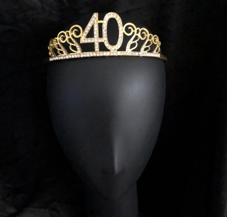 Gold 40th Birthday Crown, 40th Birthday Tiara,40th Birthday Gift for ...