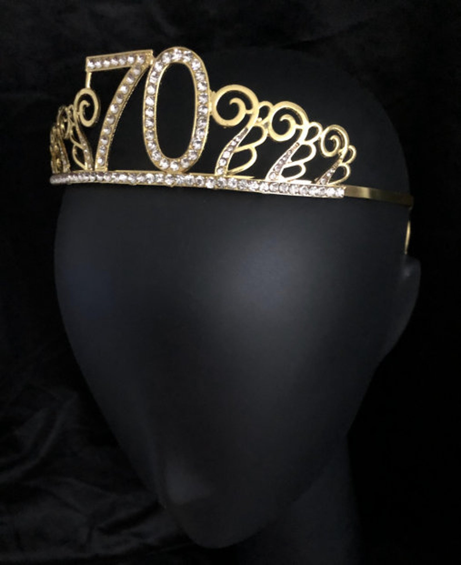 Gold 70th Birthday Crown, 70th Birthday Tiara, 70th Birthday Gift for ...