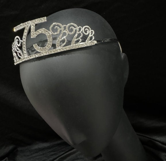 Silver75th Birthday Crown,75th Birthday Tiara,75th Birthday Gift for ...