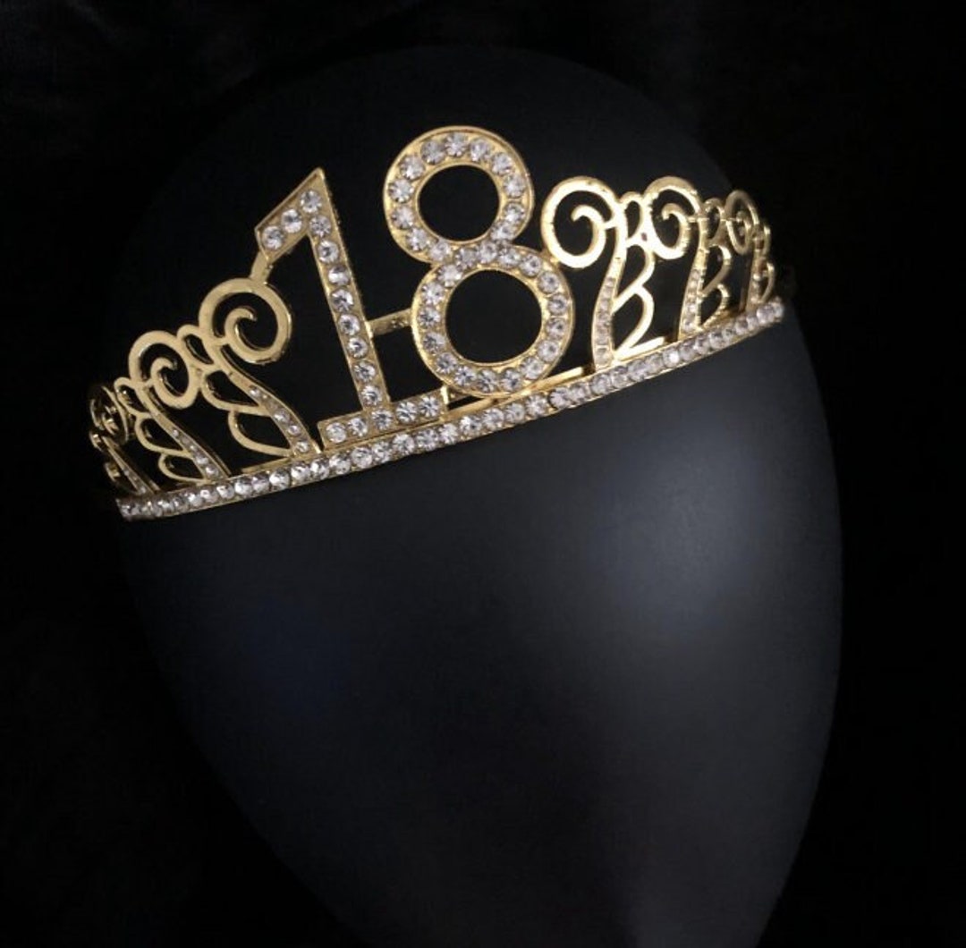 Gold 18th Birthday Crown, 18th Birthday Tiara,18th Birthday Gift for ...