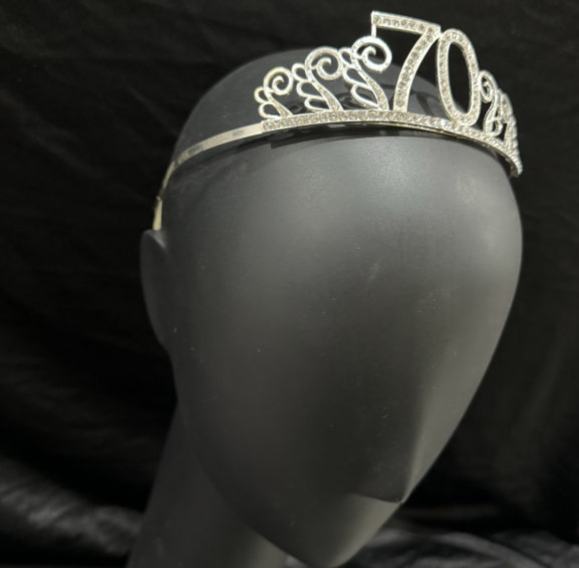 Silver70th Birthday Crown,70th Birthday Tiara,70th Birthday Gift for ...