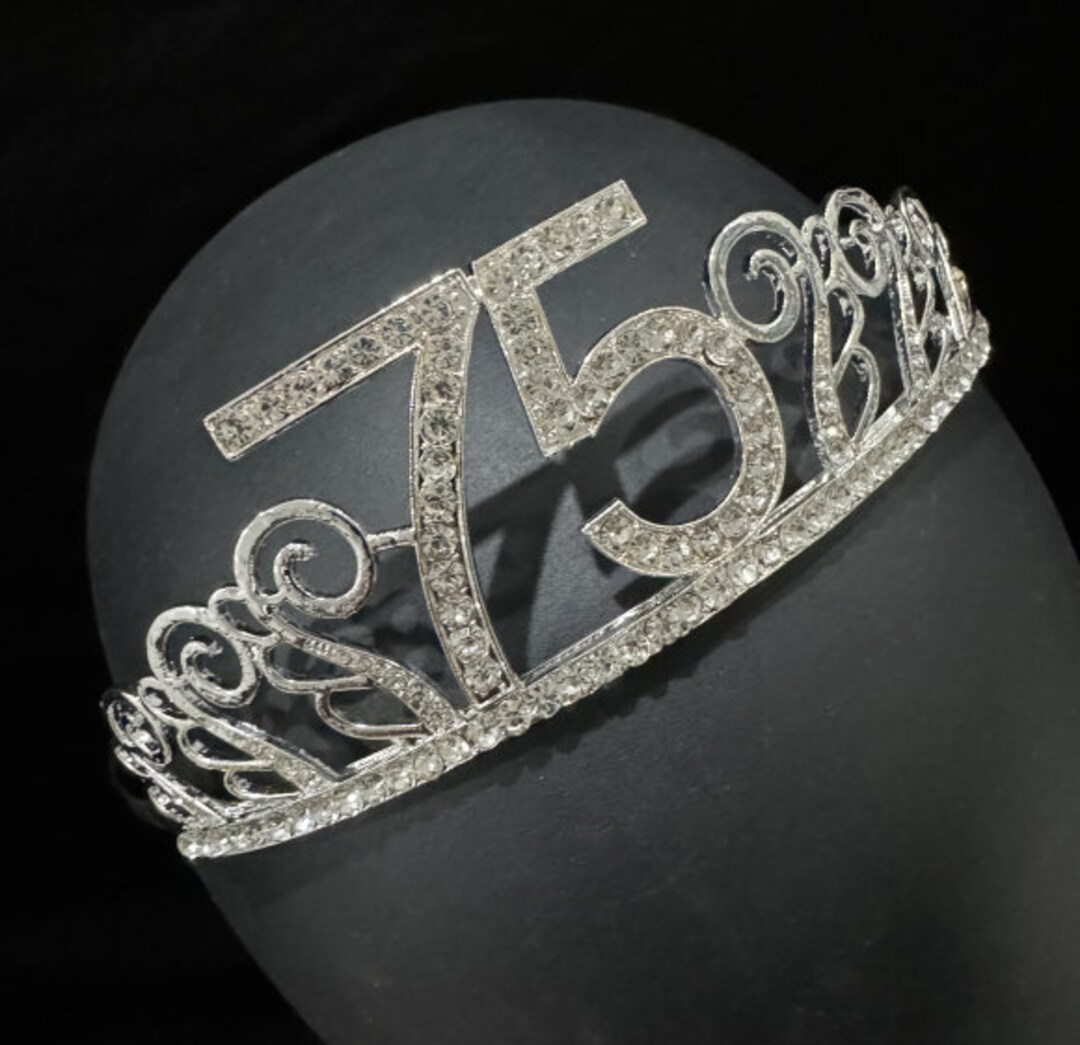 Silver75th Birthday Crown,75th Birthday Tiara,75th Birthday Gift for ...