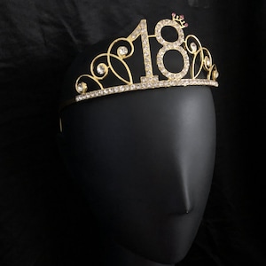 Gold 18th Birthday Crown, 18th Birthday Tiara, 18th Birthday Gift for ...