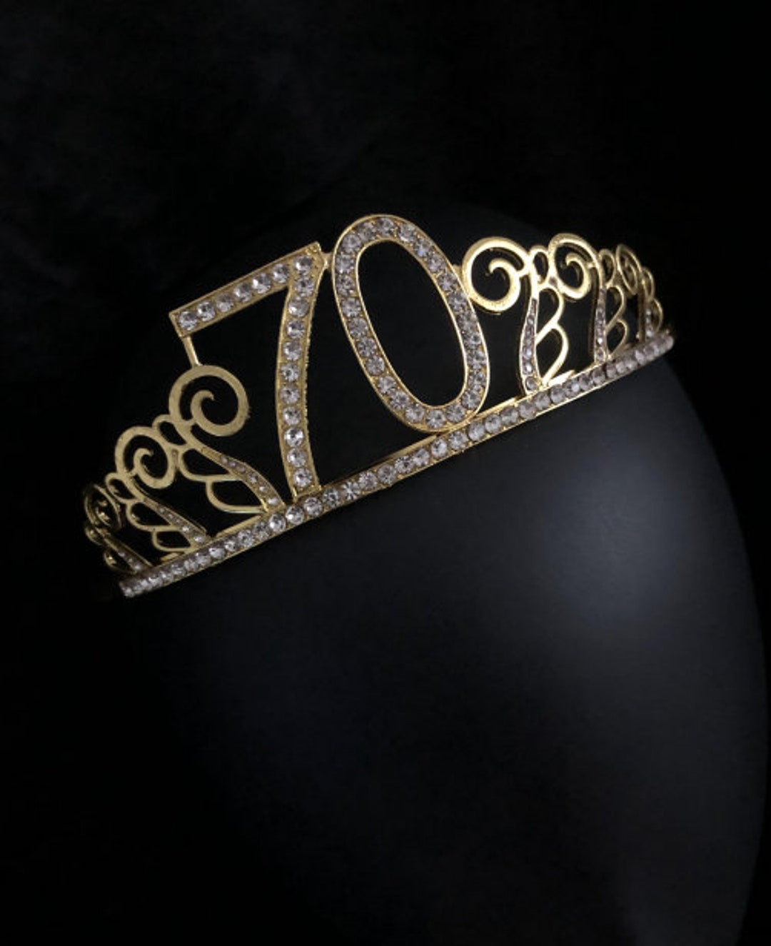 Gold 70th Birthday Crown, 70th Birthday Tiara, 70th Birthday Gift for ...