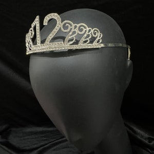 Silver 12th Birthday Crown,12th Birthday Tiara, 12th Birthday Gift for ...