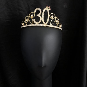 Gold 30th Birthday Crown,30th Birthday Tiara, 30th Birthday Gift for ...
