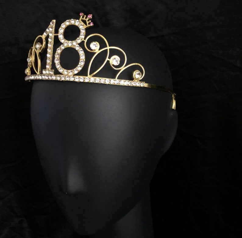 Gold 18th Birthday Crown, 18th Birthday Tiara, 18th Birthday Gift for ...