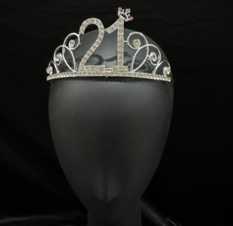Silver 21th Birthday Crown,21th Birthday Tiara,21th Birthday Gift for ...