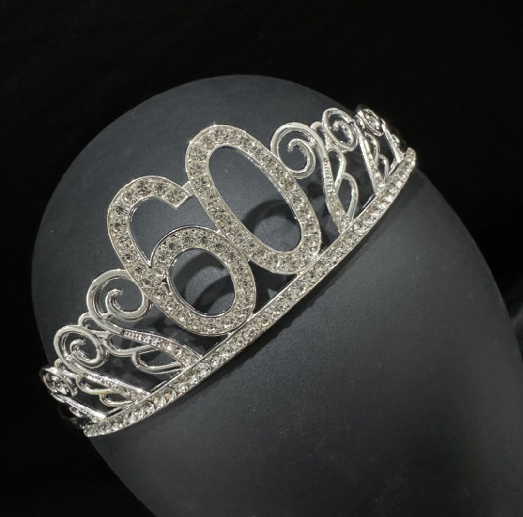 Silver60th Birthday Crown,60th Birthday Tiara,60th Birthday Gift for ...