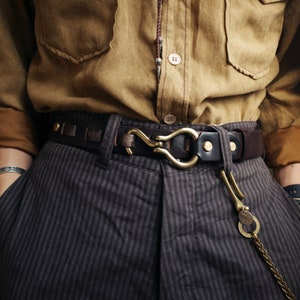 Handmade Vintage Mens Leather Belt,vintage Handmade Brass Hook Trooper ...