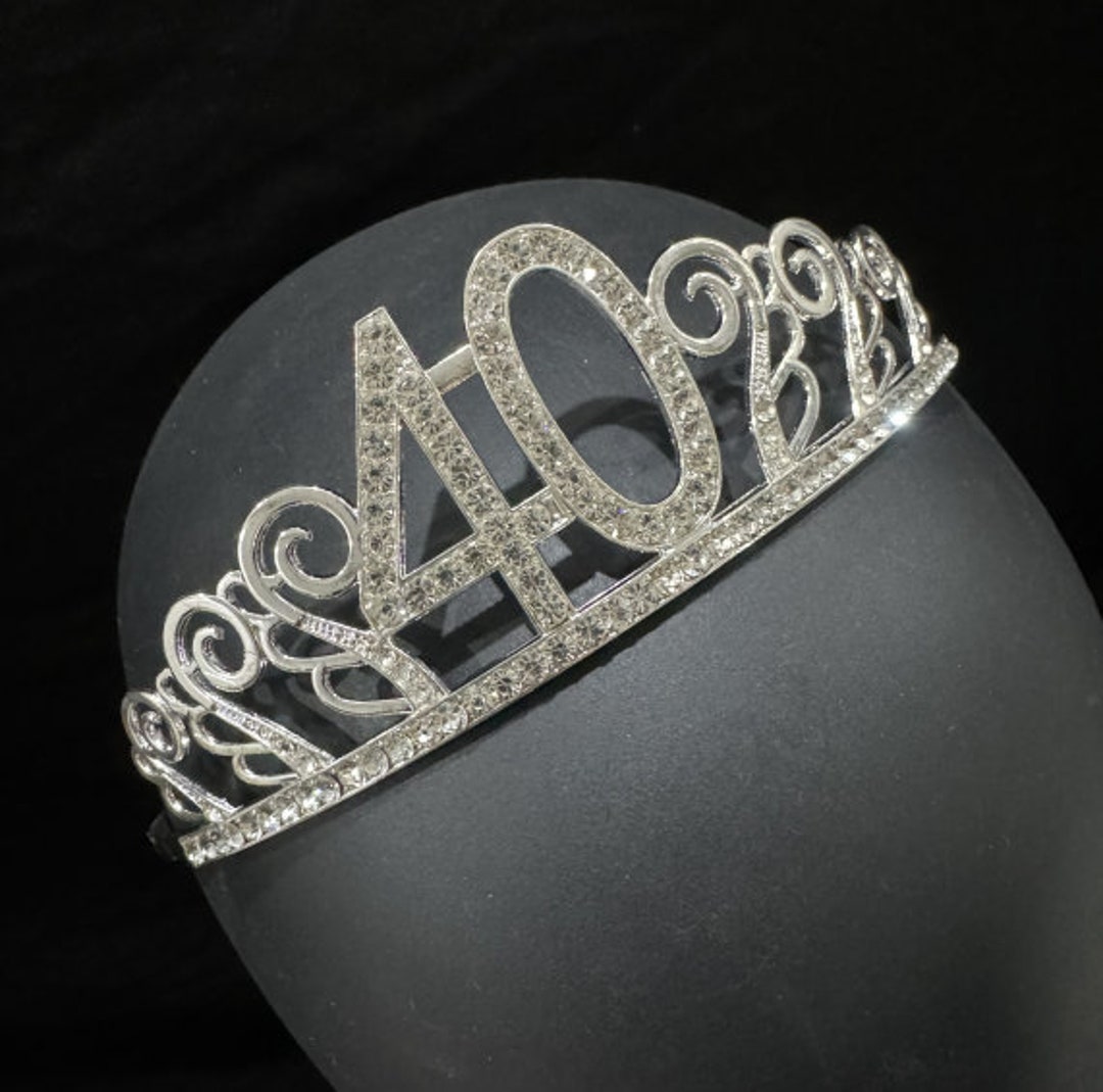 Silver40th Birthday Crown,40h Birthday Tiara,40th Birthday Gift for Her ...