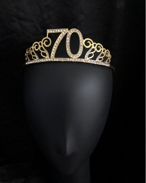 Gold 70th Birthday Crown, 70th Birthday Tiara, 70th Birthday Gift for ...