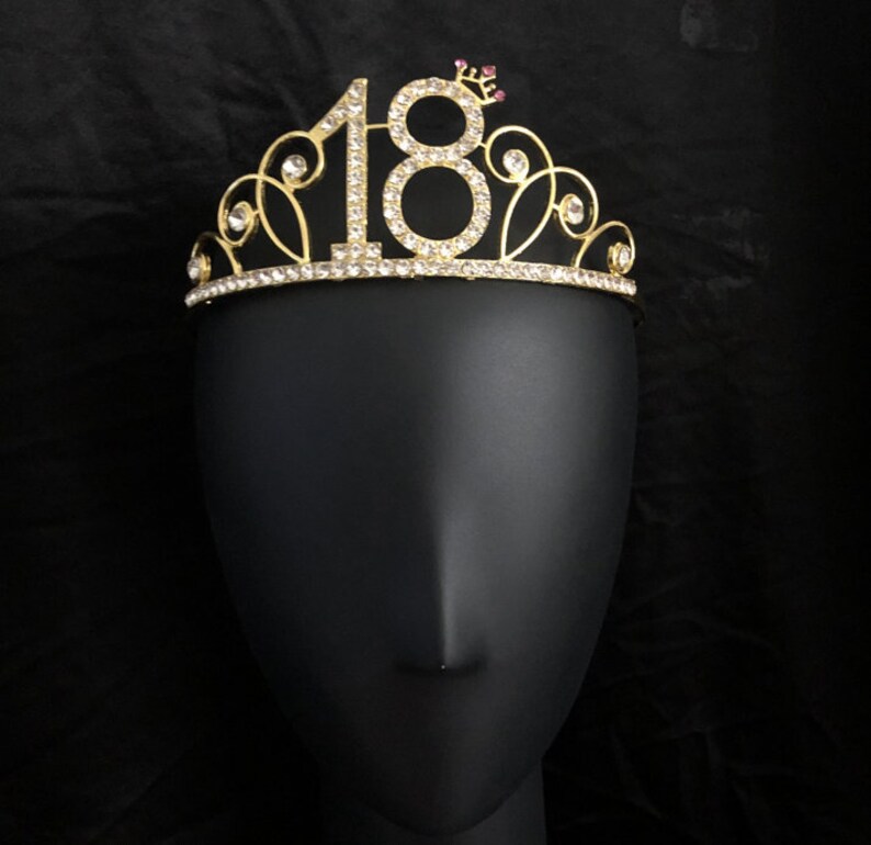 Gold 18th Birthday Crown, 18th Birthday Tiara, 18th Birthday Gift for Her,18th Birthday Party ...