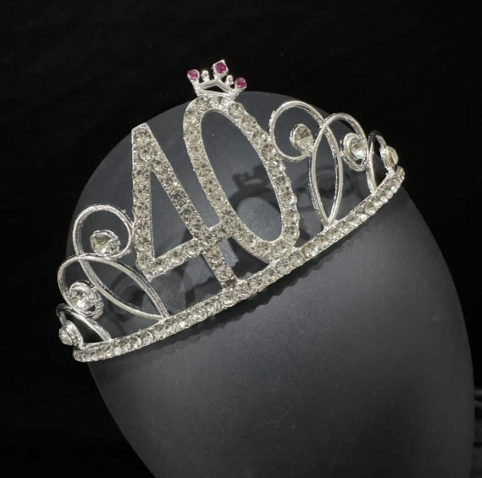 Silver 40th Birthday Crown 40th Birthday Tiara,40th Birthday Gift for ...